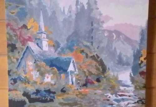 Картина по номерам "Церковь в горах"