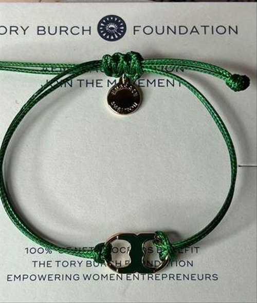 Браслет tory burch зеленый С эмалью