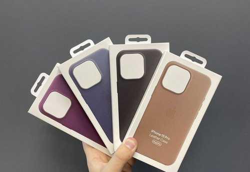 Чехол Leather Case iPhone 15 Pro