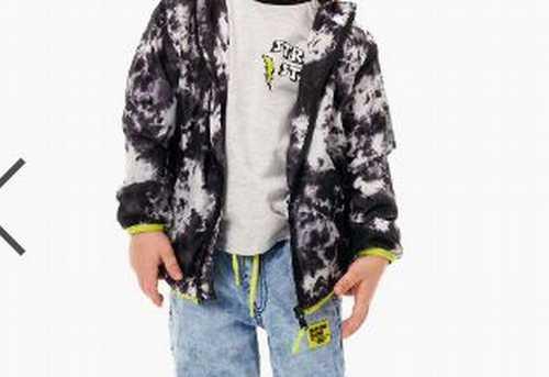 Легкая куртка для мальчика с принтом тай-дай до138