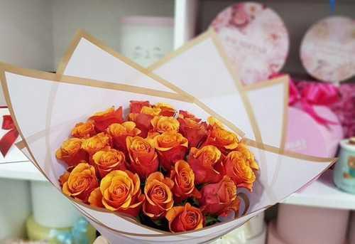 Букет из 25 Кенийских роз цветы букеты