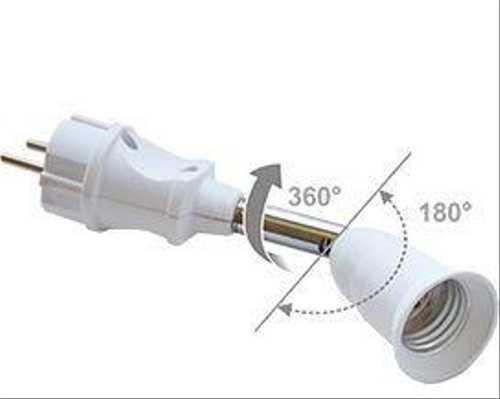Ecola base Переходник вилка-патрон E27 на шарнире