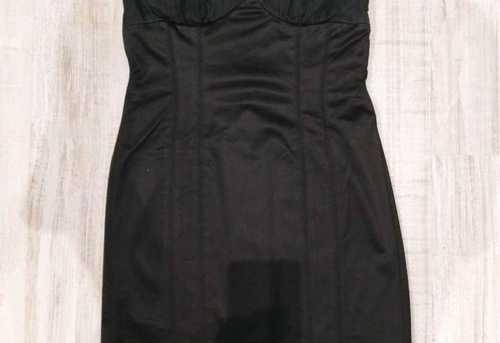 Черное платье-футляр с жакетом размер 46
