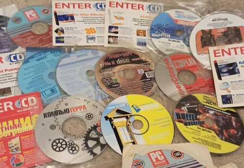 Разные компьютерные диски с программами 17 штук