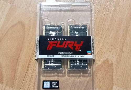 Новый комплект 2х8 Гб DDR4 3200 мгц Kingston Fury