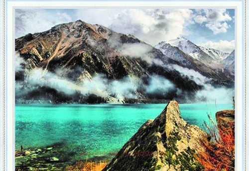 Алмазная мозаика 40x50 Пейзаж с горами у озера