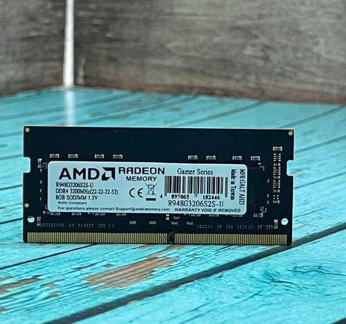 Память AMD Radeon R9 DDR4 1x 8гб 3200мгц, (SO-dimm