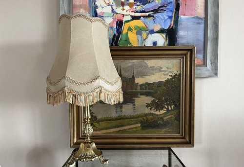 1923 г картина живопись, лампа настольная антиква