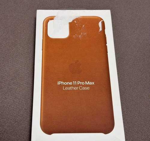 Чехол Apple Leather Case iPhone 11 Pro Max Brown