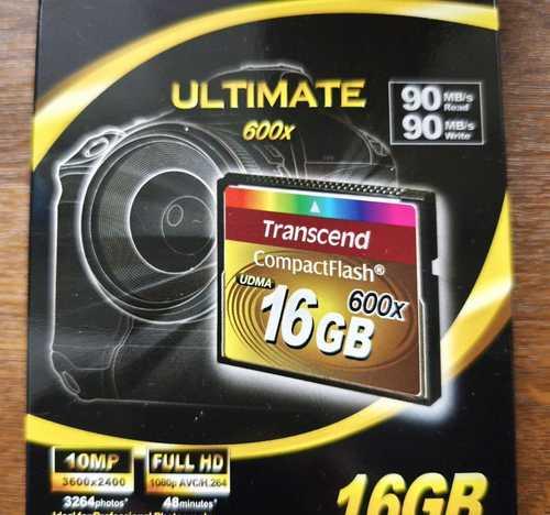 Карта памяти Transcend Compact Flash CF 16GB 600X