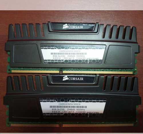 Оперативная память Corsair Vengeance (3x2Gb) 1600