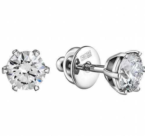 Серьги с выращенными бриллиантами 0.601 ct
