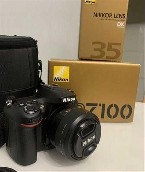 Nikon d7100 с объективом 35mm и вспышкой nikon sb