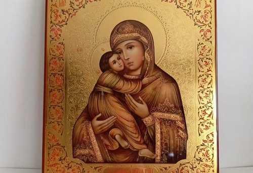 Рукописная икона Владимирская икона Божией Матери