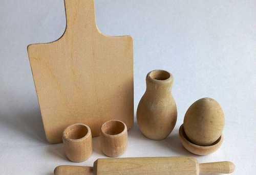Набор игрушечной деревянной посуды СССР