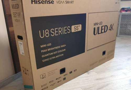 Телевизор hisense 55u8hq smart tv 120 гц новый