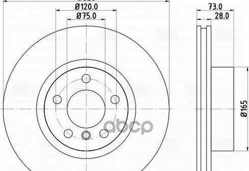 DF 263917 диск тормозной передний 328x28/73-5x