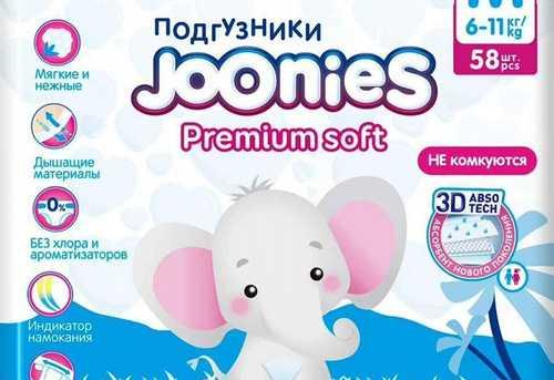 Подгузники Premium Soft M 6-11кг 58 шт Joonies 95