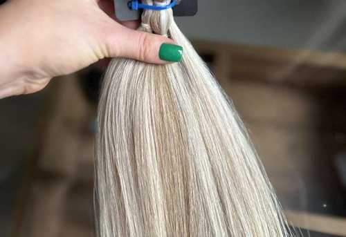 Волосы для наращивание 40 см блонд мелирование