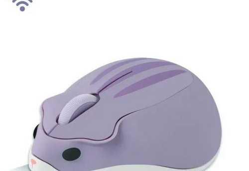 Беспроводная компьютерная мышь хомяк фиолетовая