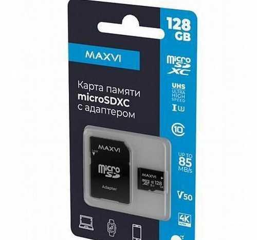 Карта памяти Maxvi microsdxc 128GB, class 10, UHS