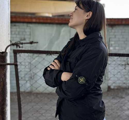 Ветровка чёрного цвета Stone Island Nylon Metal