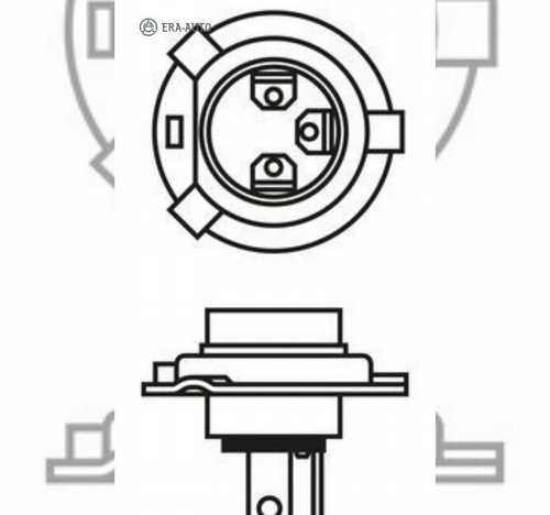 Bosch 1987301136 лампа накаливания (H4) 60/55W 12V P43T\