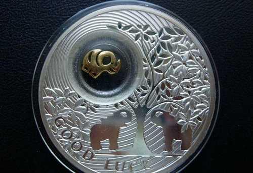 Ниуэ 2 доллара (Слоник на удачу) серебро