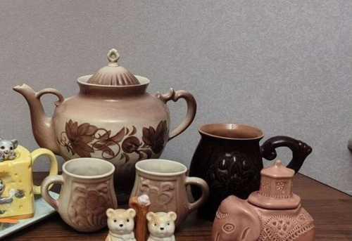 Посуда, керамика, чайник, чашка