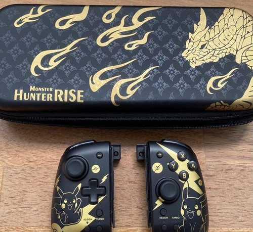 Hori split pad pro (pikachu black & gold) + кейс