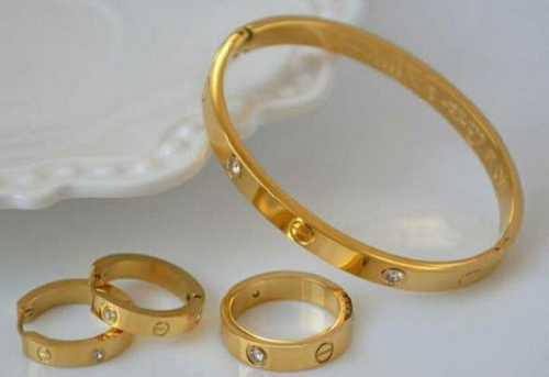Браслет кольцо cartier медицинское золото