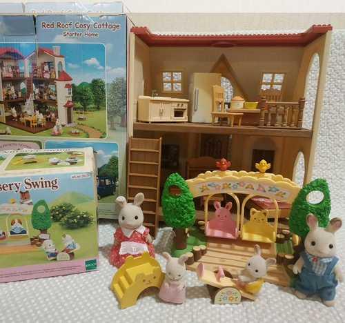 Sylvanian families сильвания домик с мебелью и кро