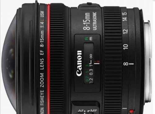 Объектив Canon EF 8-15mm f/4.0L Fisheye USM, черны