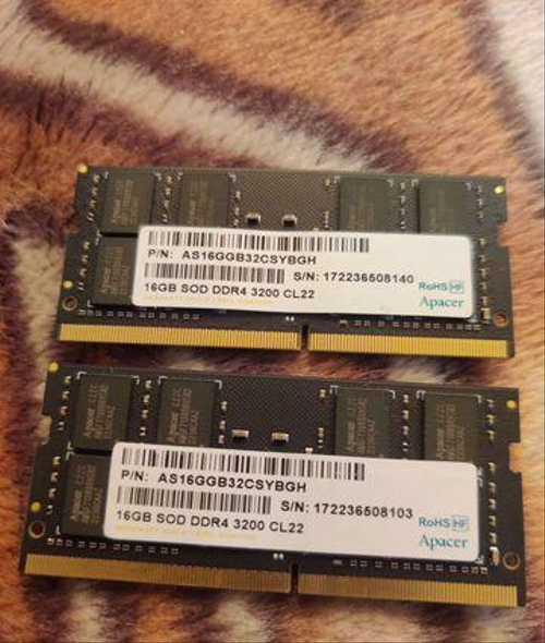 Память DDR4 32GB (2х16GB) sodimm 3200 Apacer5