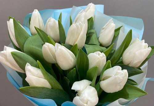 Тюльпаны белые 15 шт доставка цветов