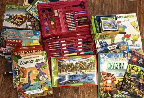 Детские книги динозавров, фломастеры