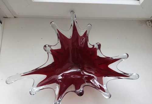 Большая стеклянная ваза СССР медуза конфетница