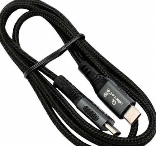 Cablexpert Кабель USB2.0 Type-C/Type-C, 5А, 240Вт, PD3.1/QC4.0, медь, оплетка, 1м, черный (CCP-USB2