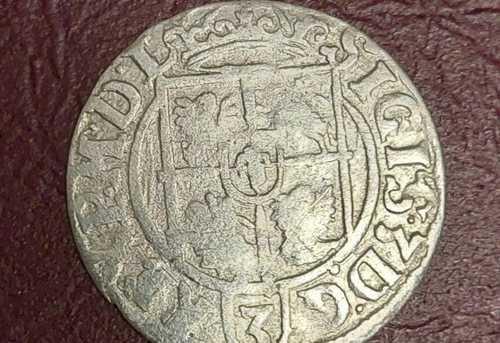 Монета Польша 1/24 талера 1623 Серебро