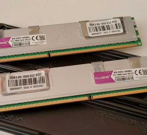 2 штуки Оператив память kllisre 8GB DDR3 1066MHz