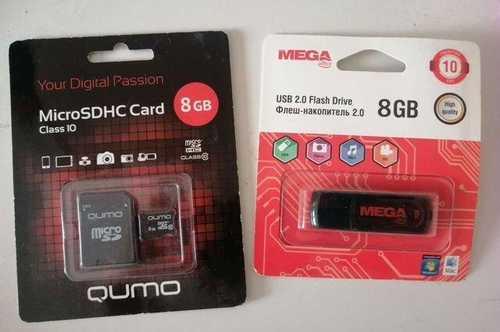Карта памяти MicroSD 8гб флешка 8гб новые