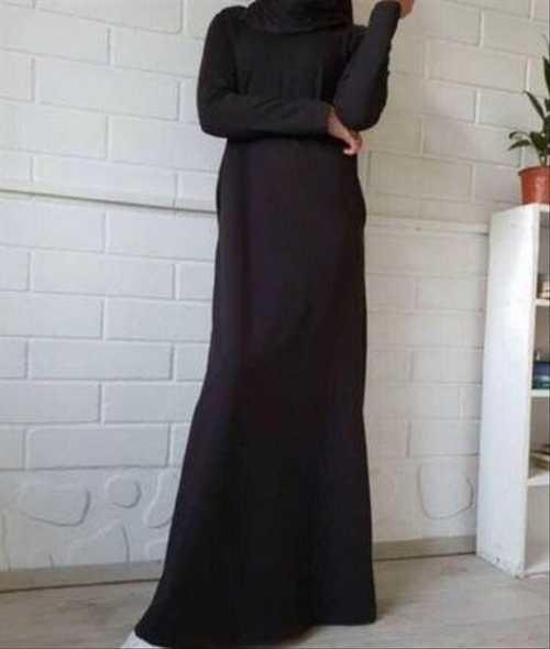 Базовое чёрное платье в пол