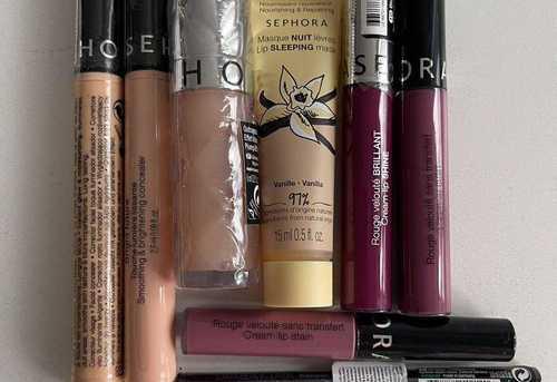 Косметика Sephora декоративная, кисти, роллер