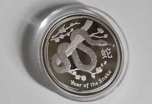 Монета серебро Австралия 2013 год змеи