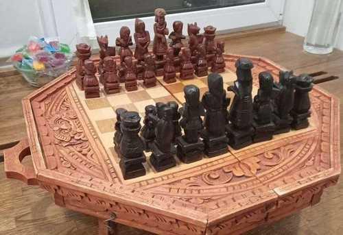 Шахматы резные ручной работы деревянные