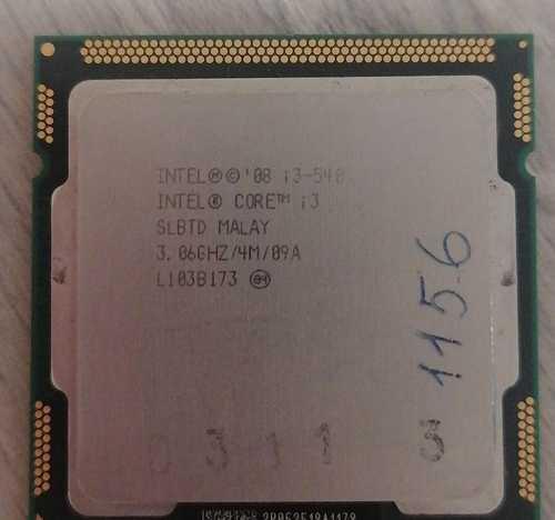 Процессор Intel core i3 540