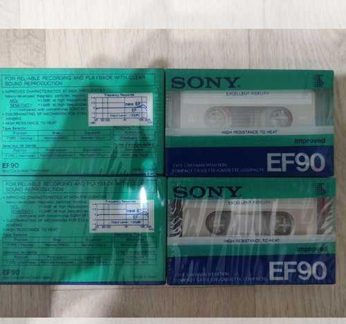 Аудиокассеты новые запечатанные sony ef 90