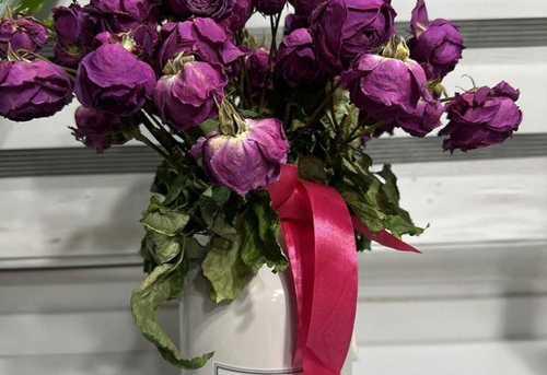 Букет сухих пионовидных роз/ сухоцвет
