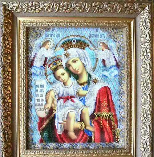 Икона из бисера Богородица Милующая