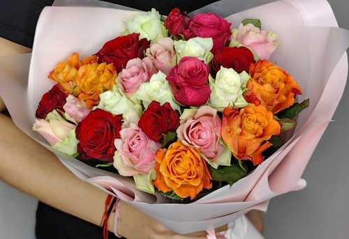 Розы цветы букеты с доставкой 25роз 51роза 101роза